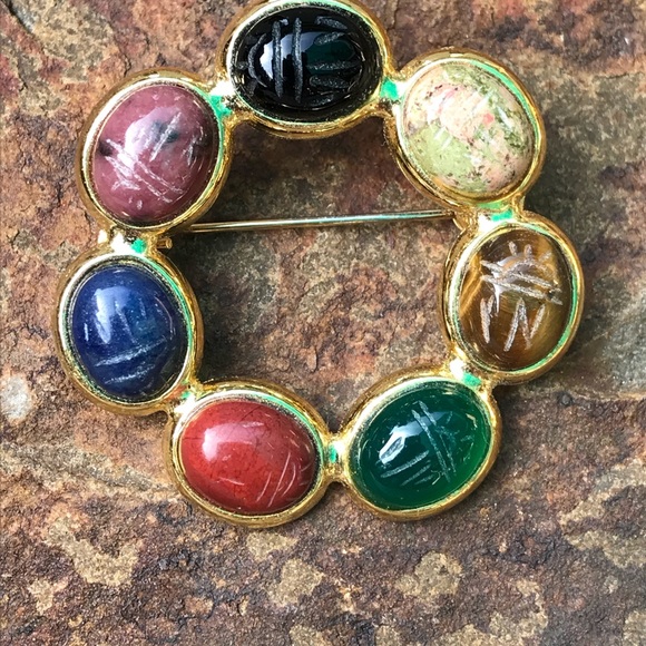 Jewelry | Vintage Scarab Pin | Poshmark